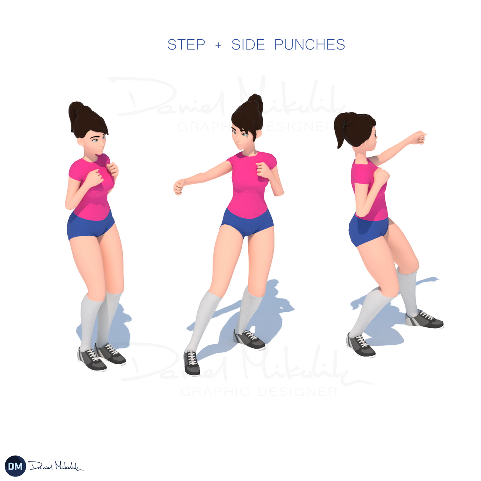 ArtStation - Cartoon Girl Exercise Animation Bundle | Game Assets