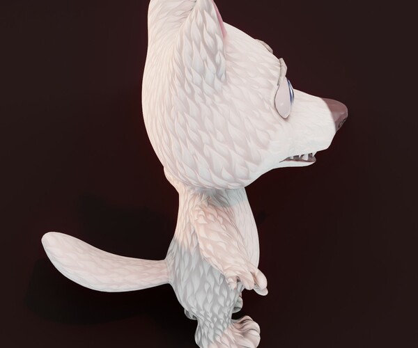 ArtStation - Cartoon White Wolf 3D Model | Game Assets
