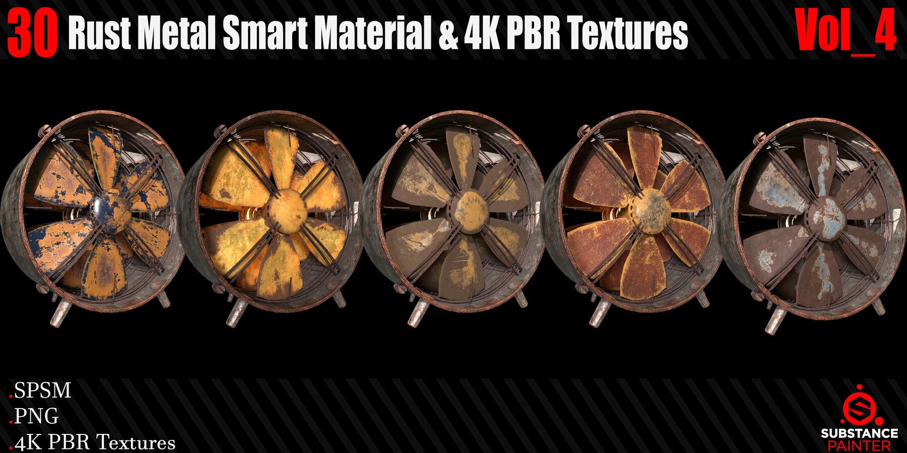 ArtStation - 30 Rust Metal Smart Materials + 4KPBR Textures | Game Assets