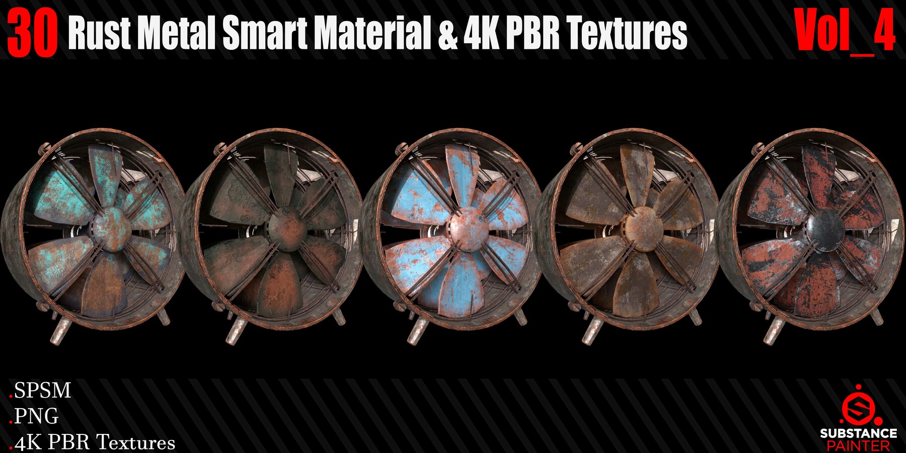 ArtStation - 30 Rust Metal Smart Materials + 4KPBR Textures | Game Assets