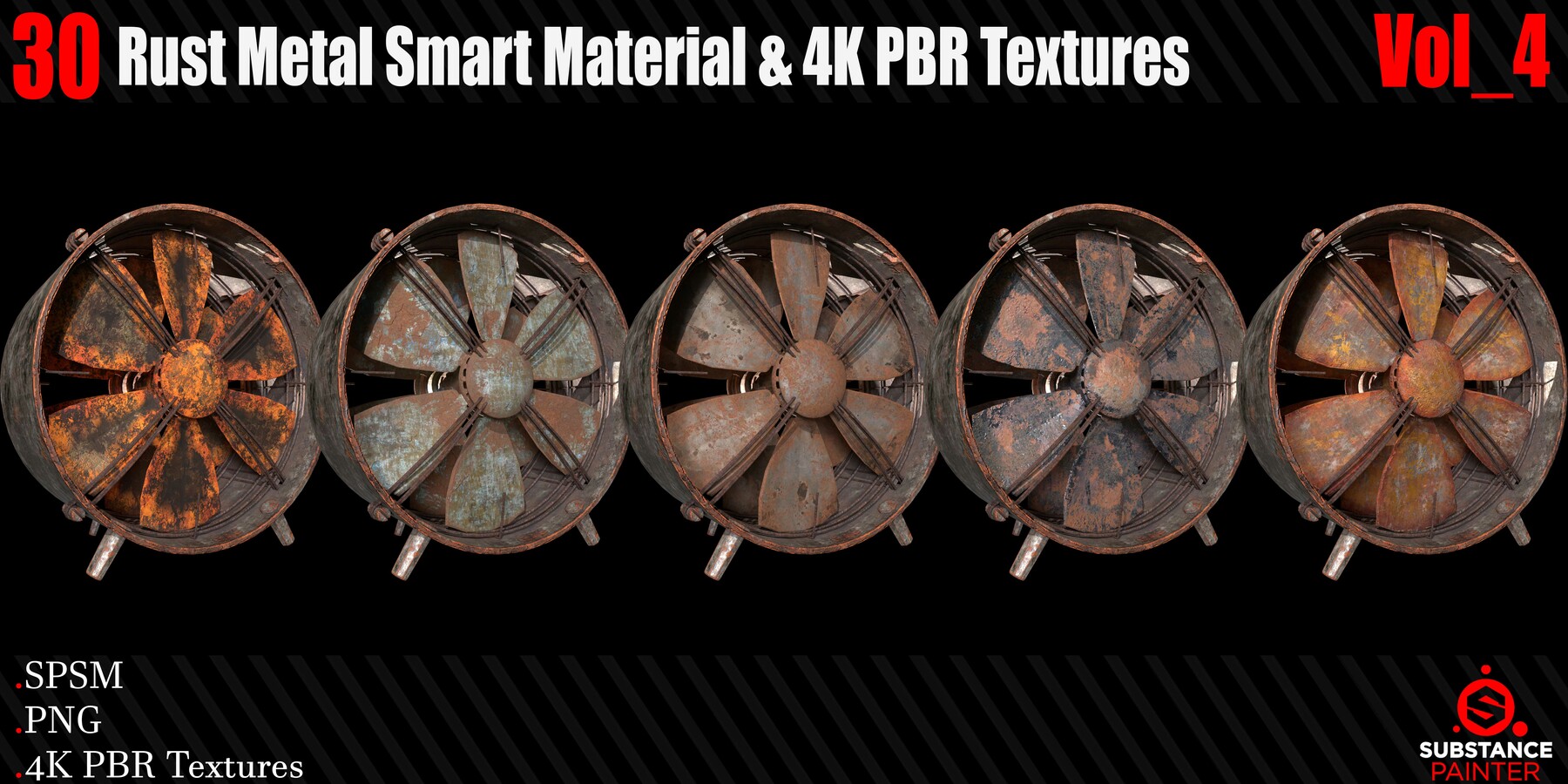 ArtStation - 30 Rust Metal Smart Materials + 4KPBR Textures | Game Assets