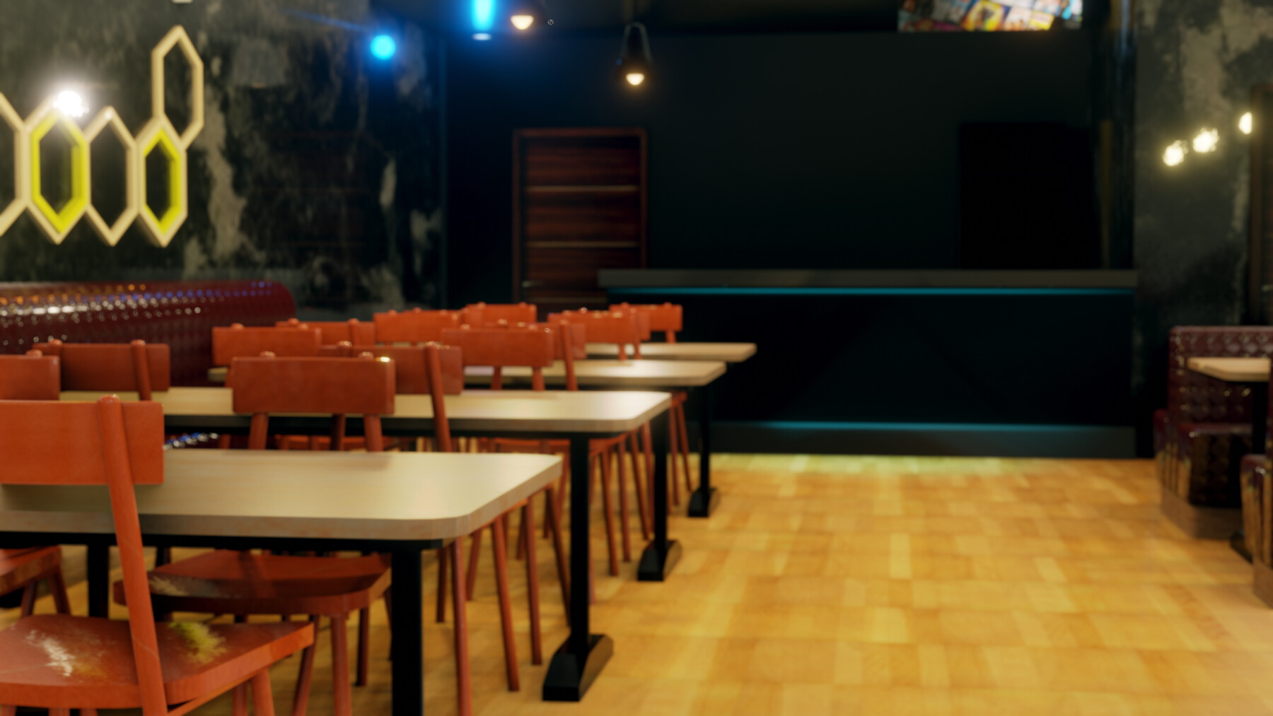 ArtStation - Restaurant Interior - Low poly - Game Ready - PBR | Game ...