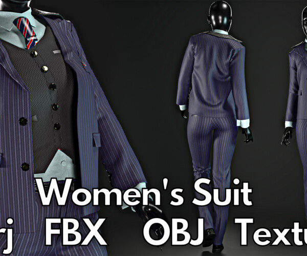 ArtStation - Marvelous Designer + Clo3d + OBJ + FBX + Texture : Suit No ...