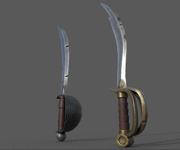 ArtStation - Stylized Cutlass Low-poly 3D model Low-poly 3D model ...