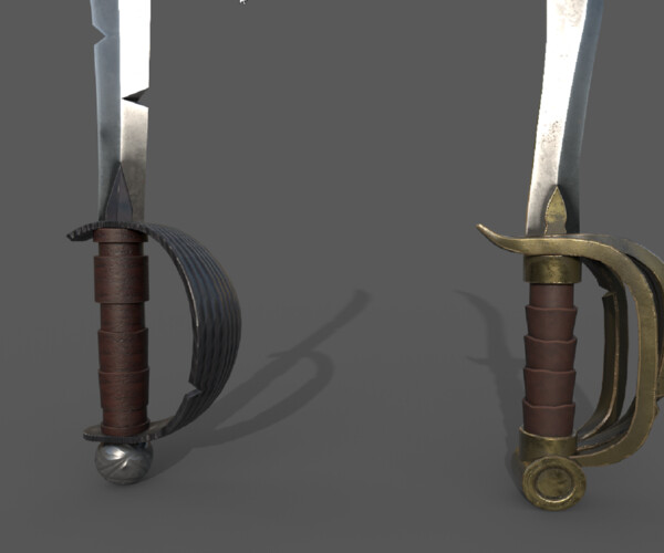 ArtStation - Stylized Cutlass Low-poly 3D model Low-poly 3D model ...