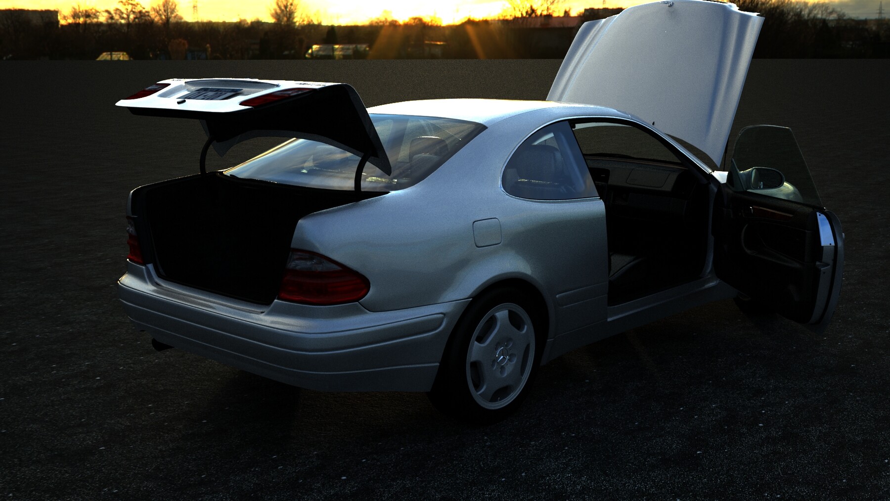 ArtStation - Mercedes Benz CLK | Game Assets