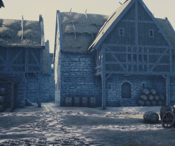 ArtStation - Medieval Fantasy Stone Houses for UE | Game Assets