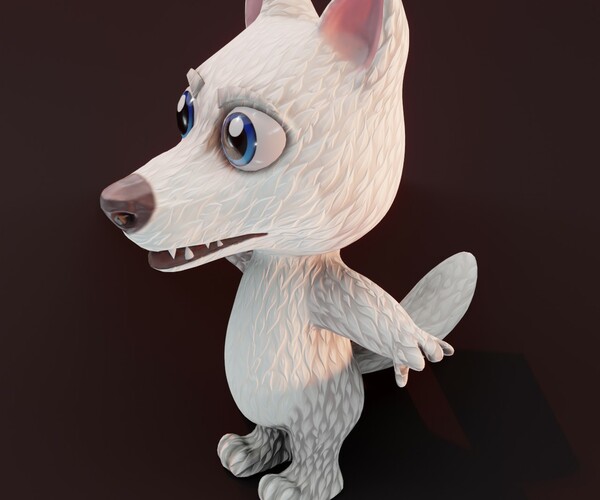 ArtStation - Cartoon White Wolf Animated 3D Model | Game Assets
