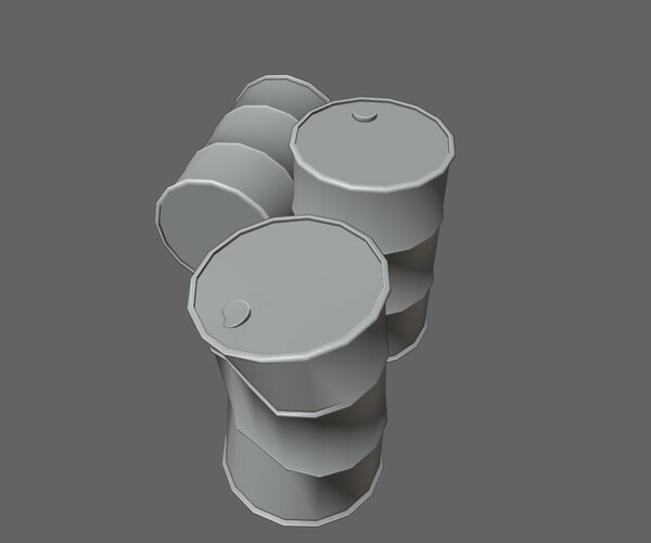 ArtStation - Old Rust Drums and Damaged Drums - 3D Model Low Poly ...