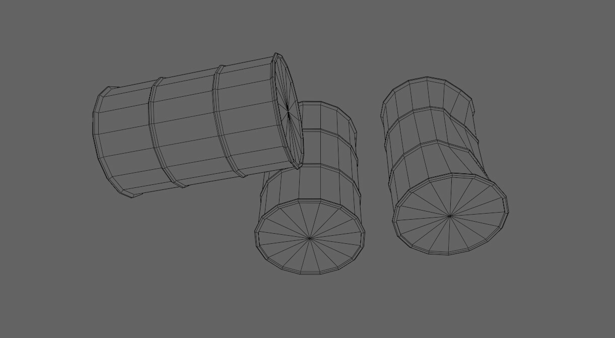 ArtStation - Old Rust Drums and Damaged Drums - 3D Model Low Poly ...