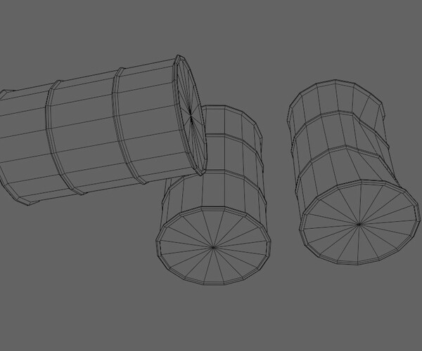 ArtStation - Old Rust Drums and Damaged Drums - 3D Model Low Poly ...