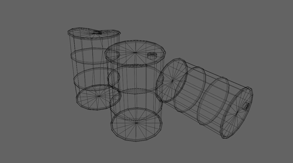 ArtStation - Old Rust Drums and Damaged Drums - 3D Model Low Poly ...