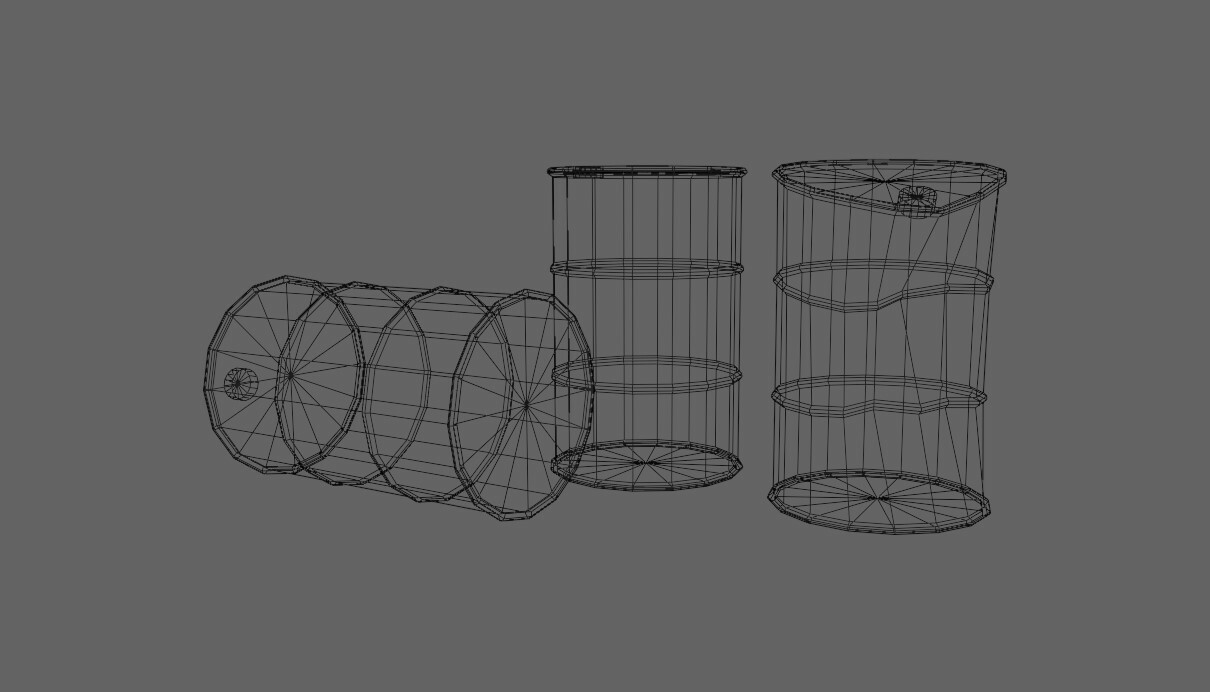 ArtStation - Old Rust Drums and Damaged Drums - 3D Model Low Poly ...