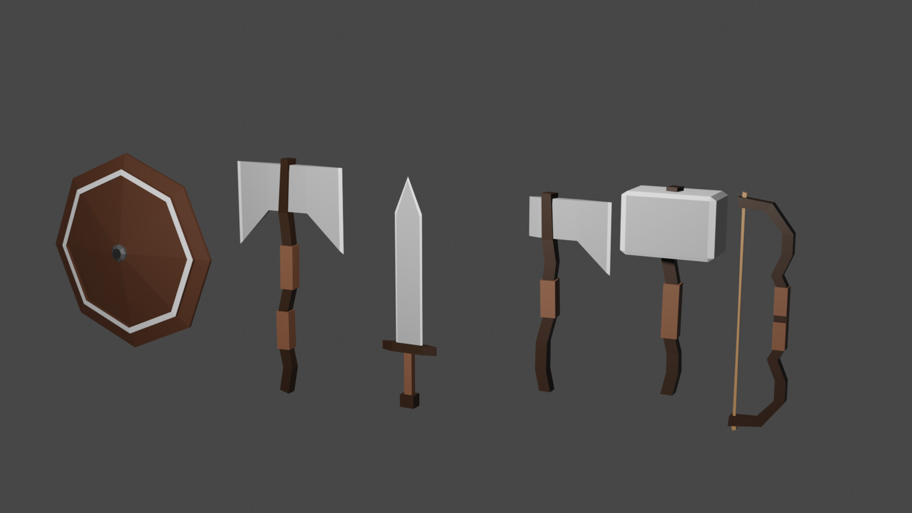 ArtStation - Low Poly Fantasy Weapons | Game Assets