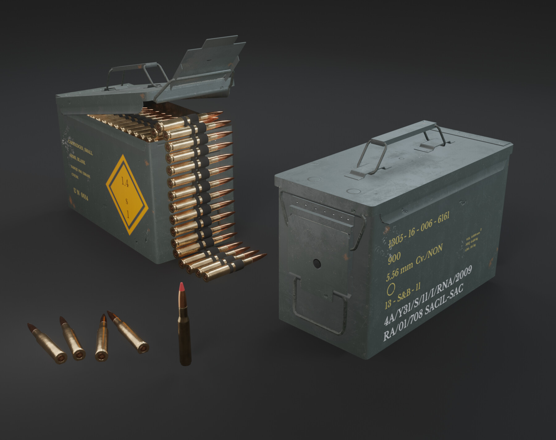 ArtStation - Ammo Box M2A1 and bullet .50 caliber | Game Assets