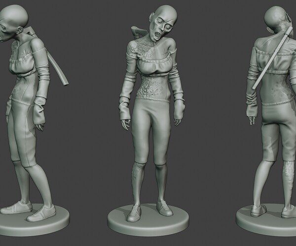 ArtStation - Casual Zombie Female CZ1 0002 | Resources