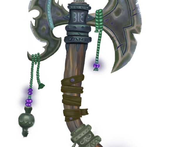 ArtStation - 2d Fantasy Axe 4K Hand Painting | Game Assets