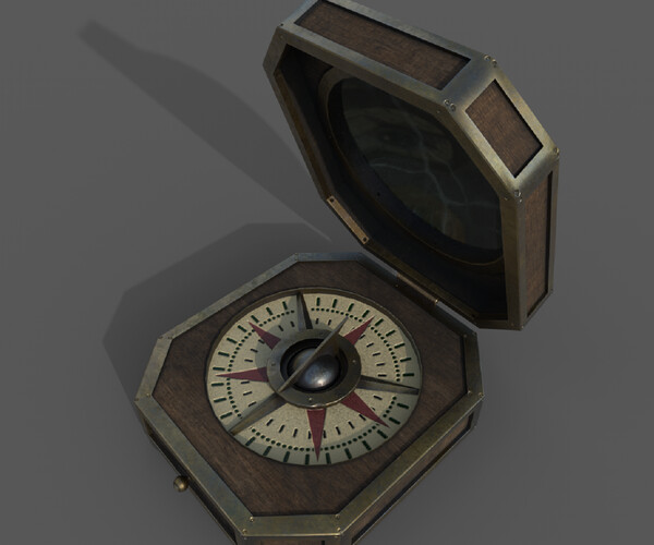 ArtStation - Vintage compass PBR low-poly 3D model | Resources