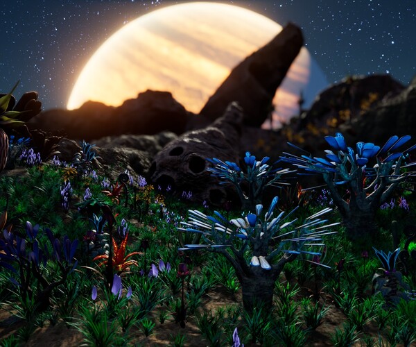 ArtStation - Alien Planet Fantasy Environment Grassland Plants - UE4 ...