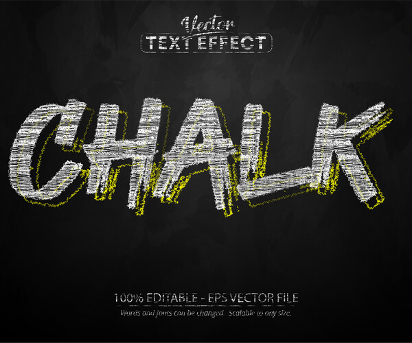 ArtStation - Editable text effect, chalk theme text style on blackboard ...