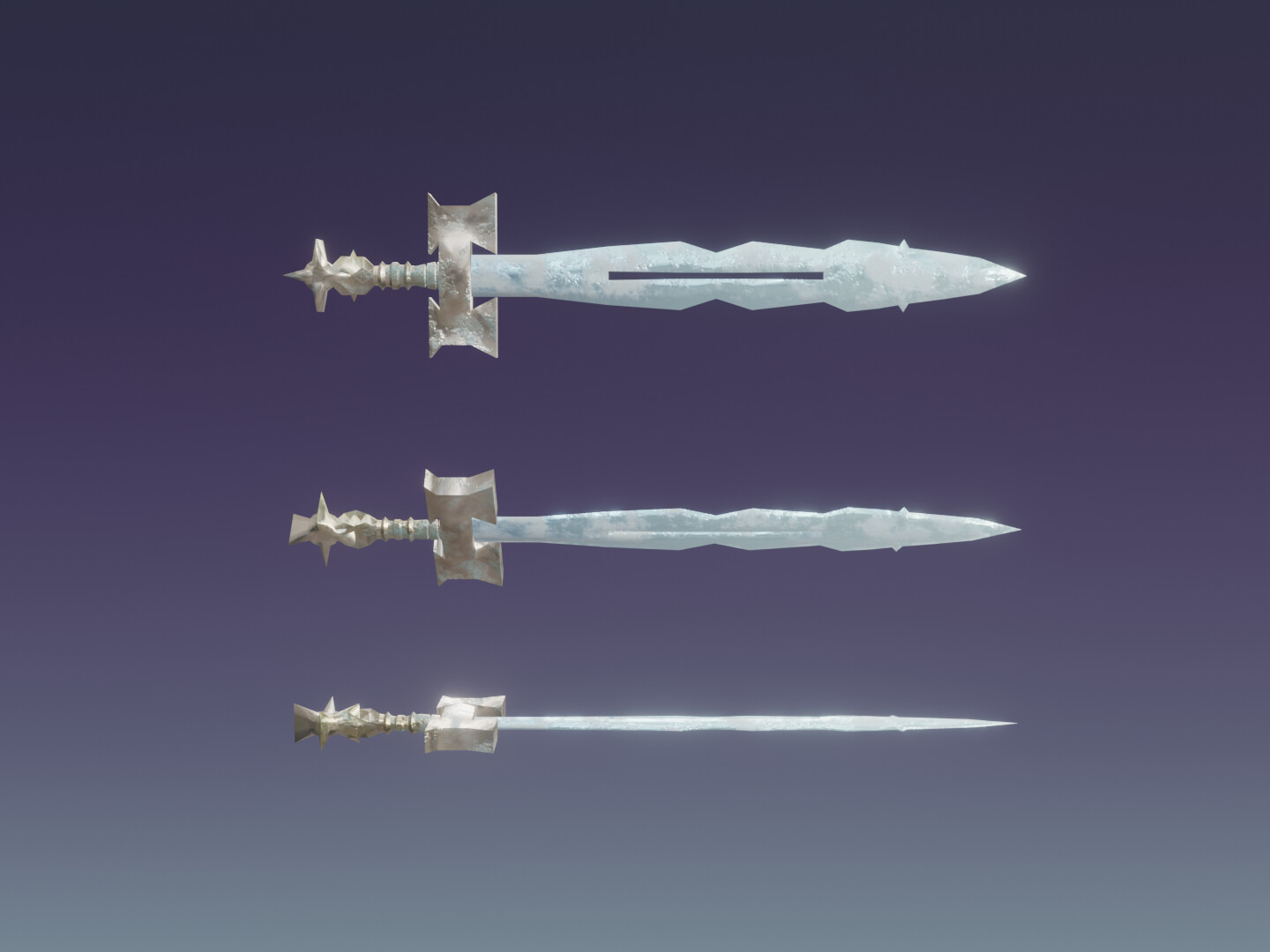 ArtStation - Fantasy Frozen Ice Sword - Elemental Sword | Game Assets