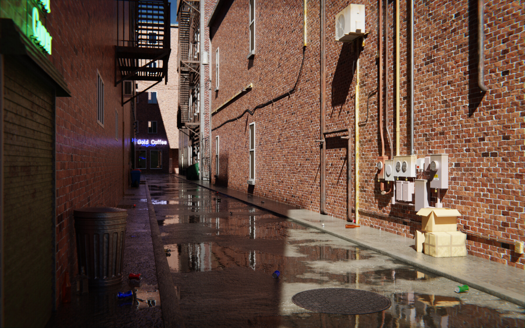 ArtStation - Back Alley 3d Scene | Resources