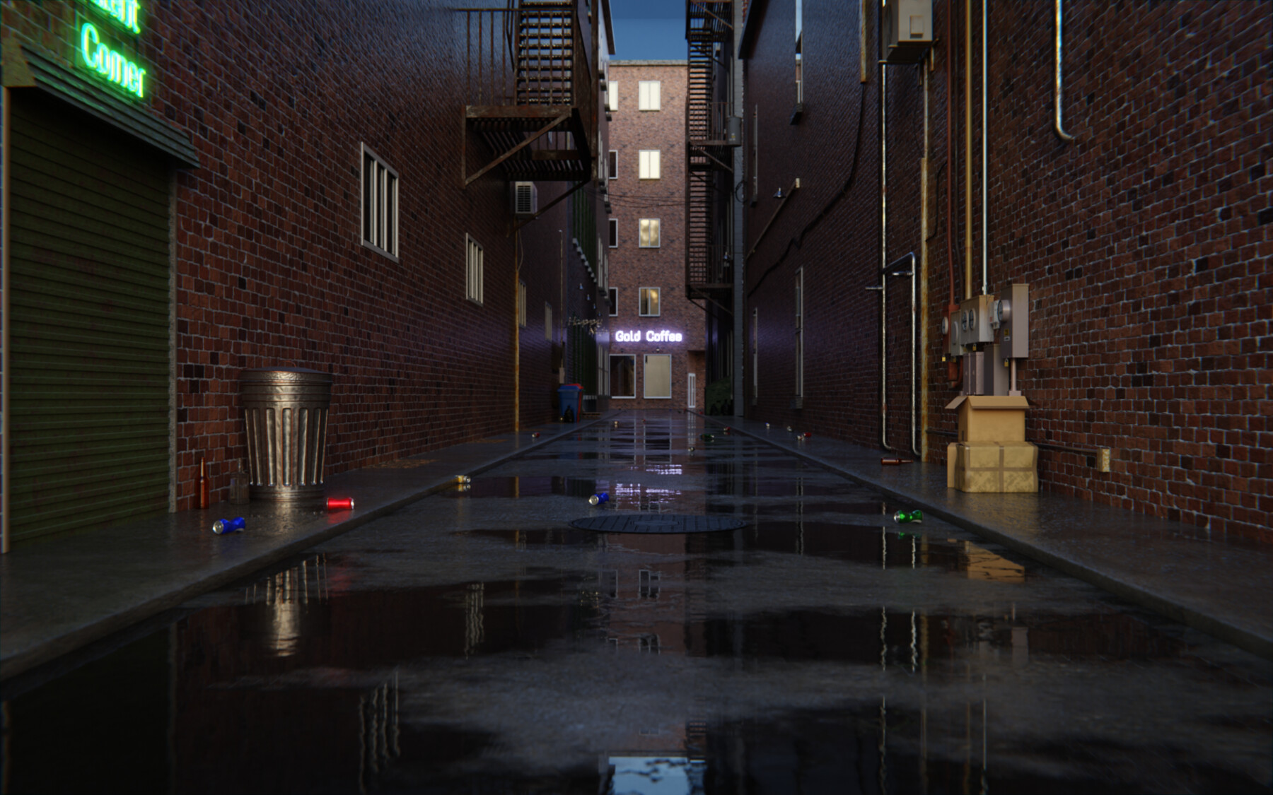 ArtStation - Back Alley 3d Scene | Resources