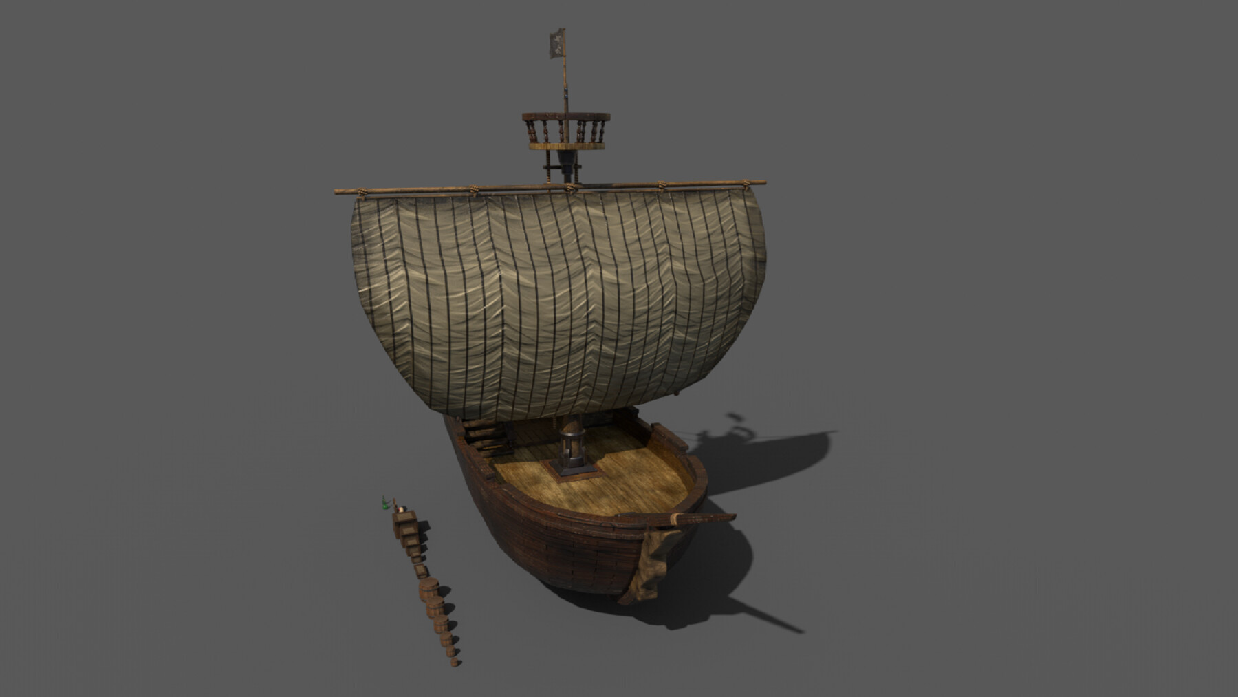 ArtStation - Pirate ship PBR low-poly 3D model Low-poly 3D model ...