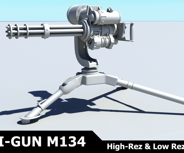 ArtStation - Mini-Gun M134 3D Model | Game Assets