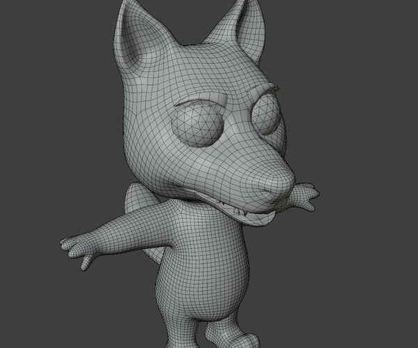 ArtStation - Cartoon Red Wolf Animated 3D Model | Game Assets