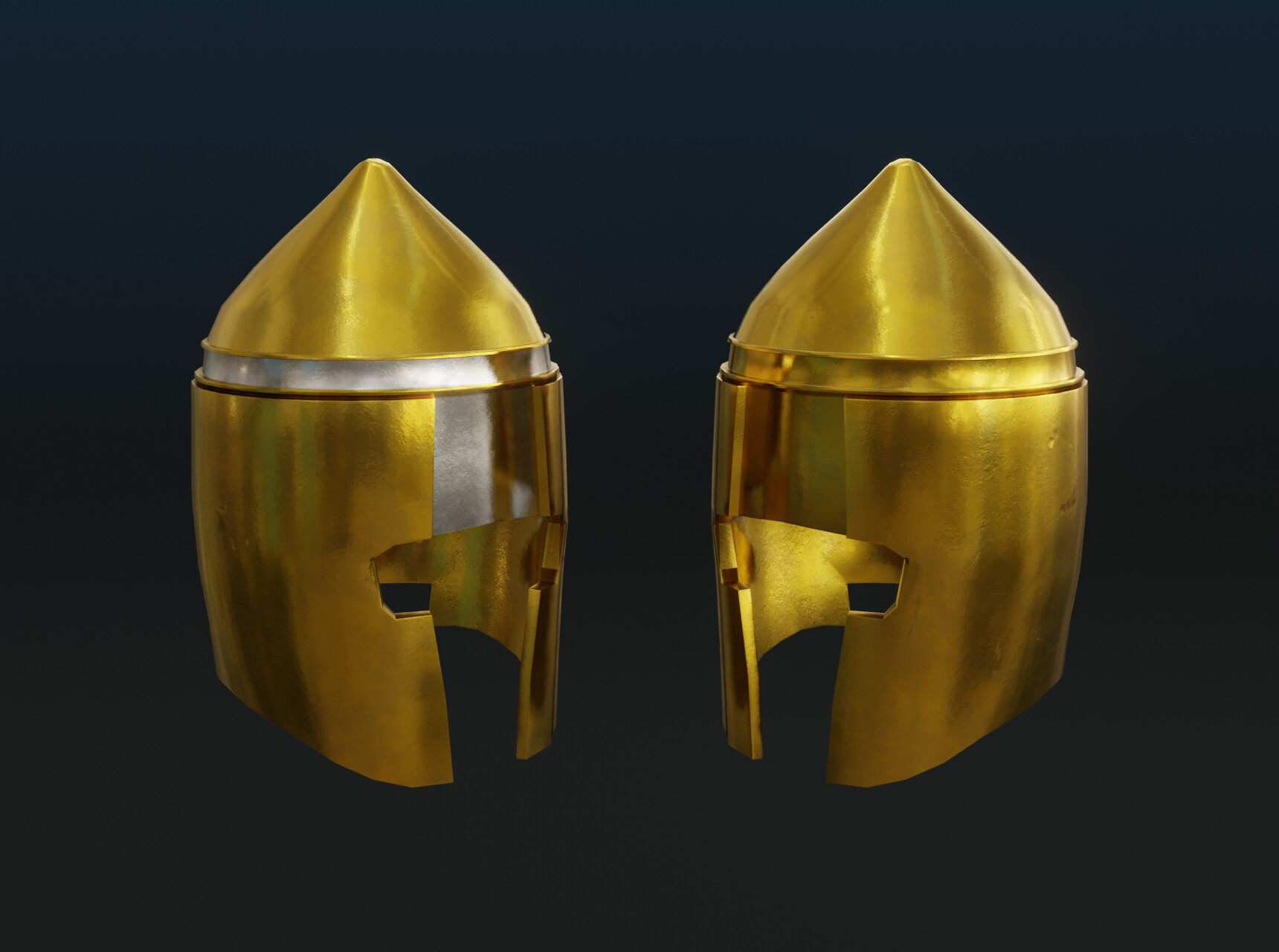 ArtStation - City Guard Golden Helmet - Gold Medieval Helmet | Game Assets