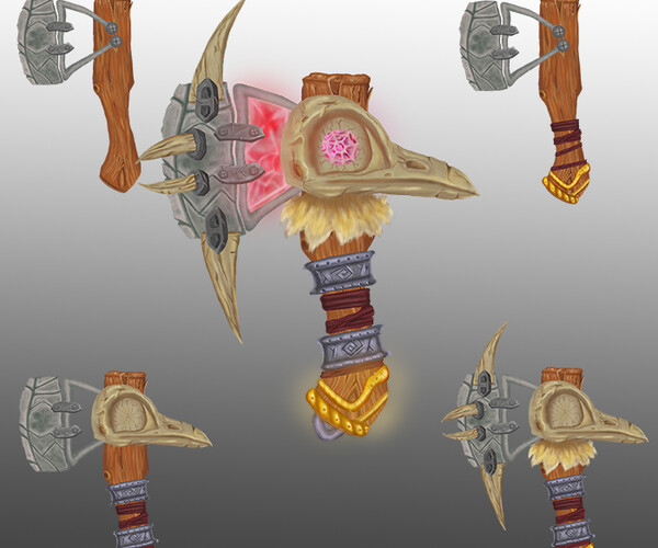 ArtStation - 2D fantasy axe 4k 300 dpi Hand painting | Game Assets