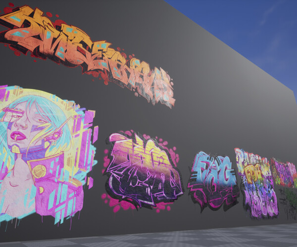 ArtStation - Graffiti Tag Pack Decals II | Game Assets