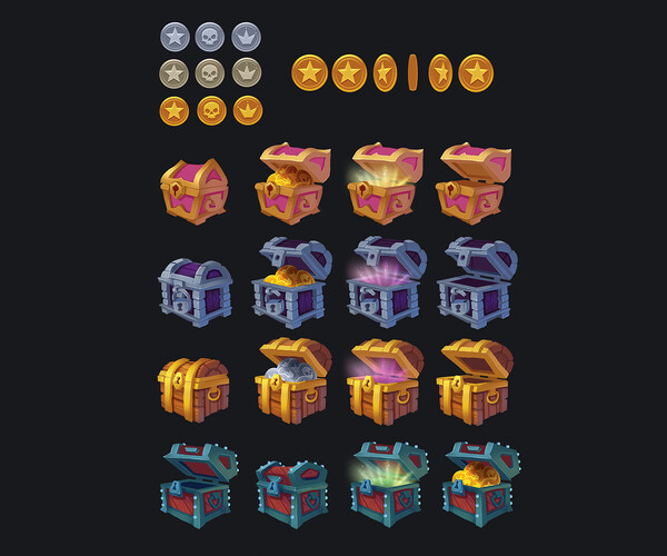 ArtStation - Chests & Coins | Game Assets