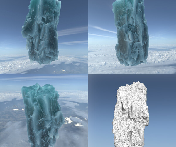 ArtStation - Low poly Floating Frozen Iceberg 211207 | Game Assets