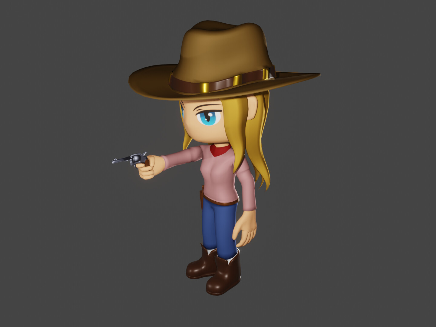 ArtStation - Animated Western Cowgirl - Toon Cowboy | Game Assets
