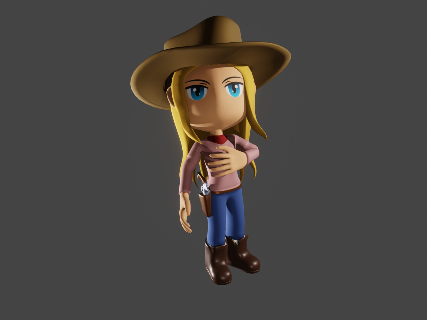 ArtStation - Animated Western Cowgirl - Toon Cowboy | Game Assets