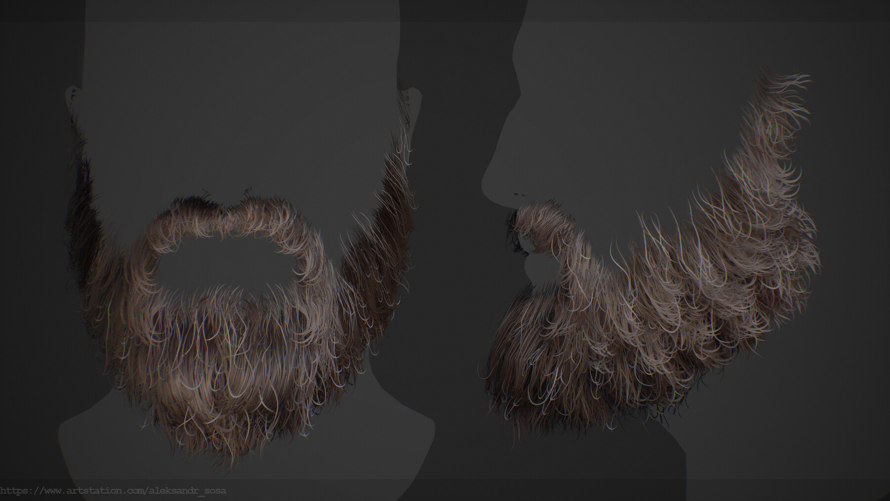 ArtStation - Real-Time Men's Hairstyle (hair, beard, eyebrows for game ...