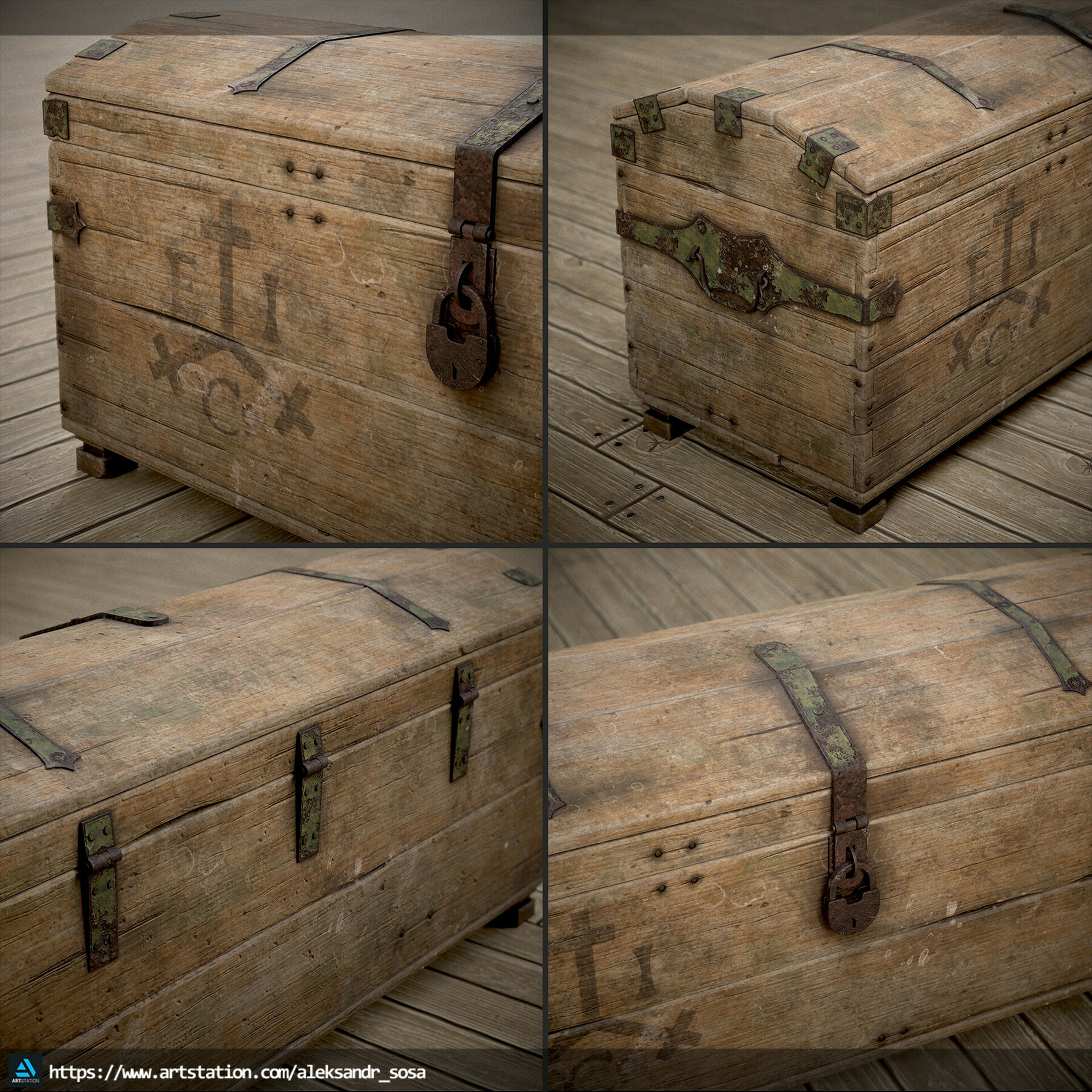 ArtStation - Real-Time Wood Chest for Game | Game Assets