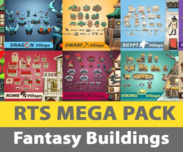 ArtStation - RTS Mega Pack Fantasy Buildings | Game Assets