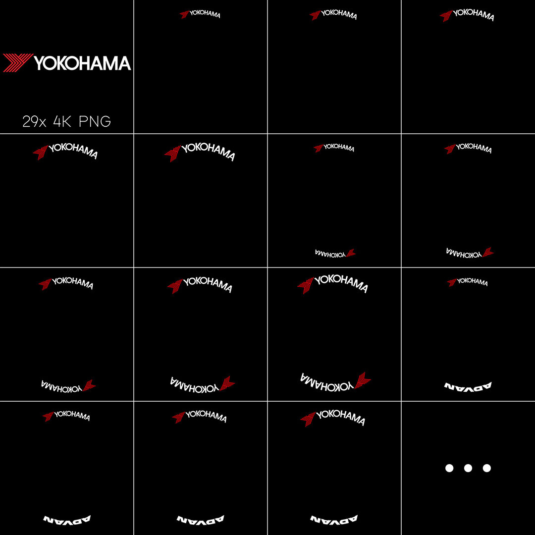 ArtStation - 29x Yokohama tire sidewall 4K PNG decals | Game Assets