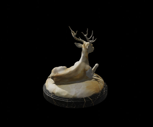 ArtStation - Deer Statue 3D (obj/fbx/dae/max) | Game Assets
