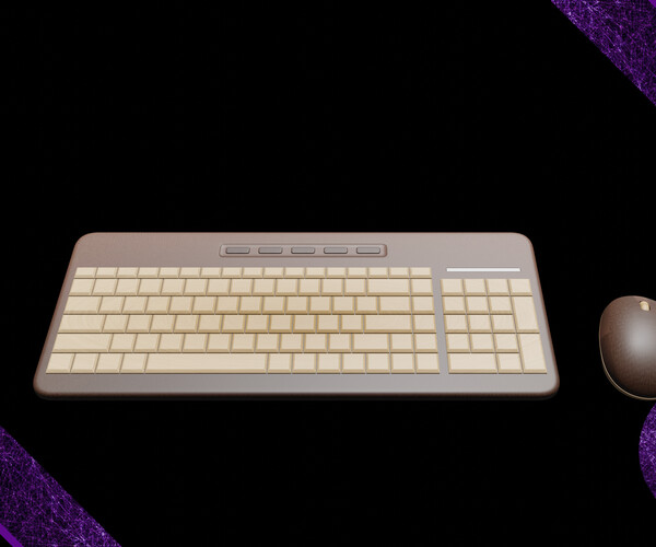 ArtStation - Keyboard and mouse number 1 3D (obj / fbx / dae / max ...