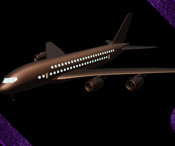 ArtStation - Airplane Airbus A380 3D (obj / fbx / dae / max) | Game Assets