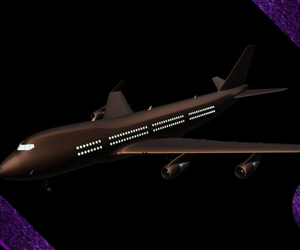 ArtStation - Airplane Boeing 747 3D (obj / fbx / dae / max) | Game Assets