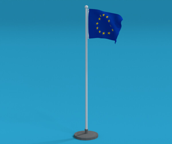 ArtStation - Low Poly Seamless Animated Europe Flag | Game Assets