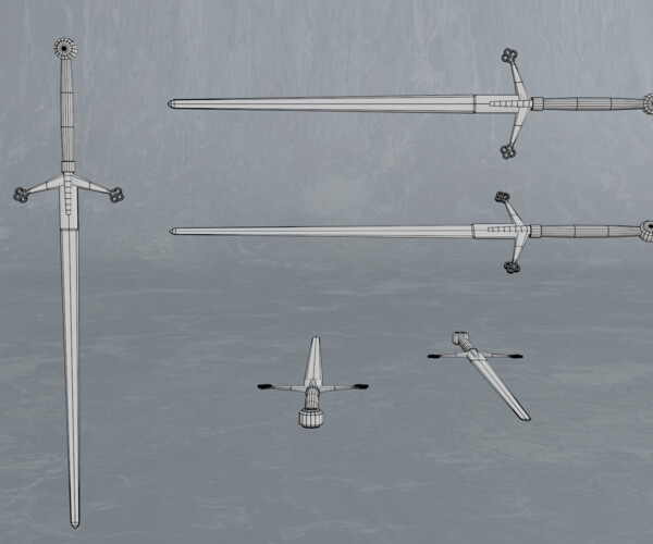 ArtStation - Rusted scottish claymore - two-handed sword | Game Assets