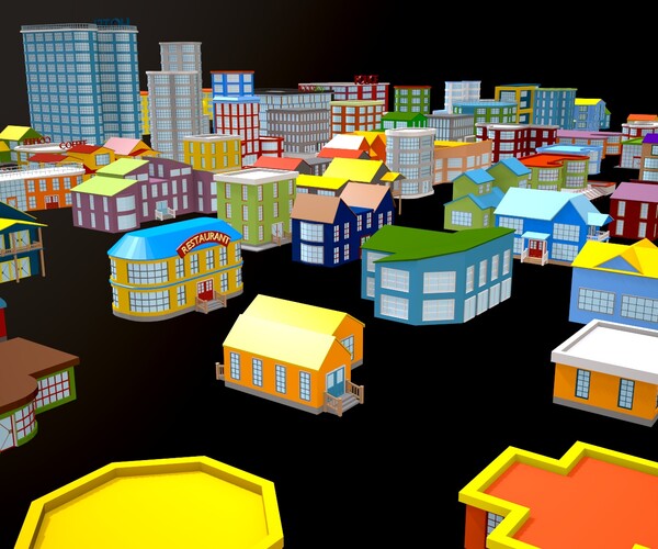 ArtStation - Private houses 2 low-poly | Game Assets