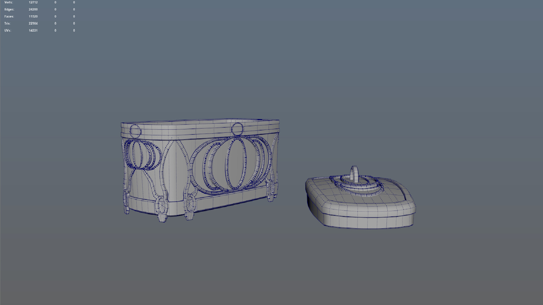 ArtStation - Vintage retro jewelry box PBR low-poly 3D model | Resources