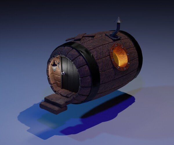 ArtStation - fantasy barrel home | Game Assets